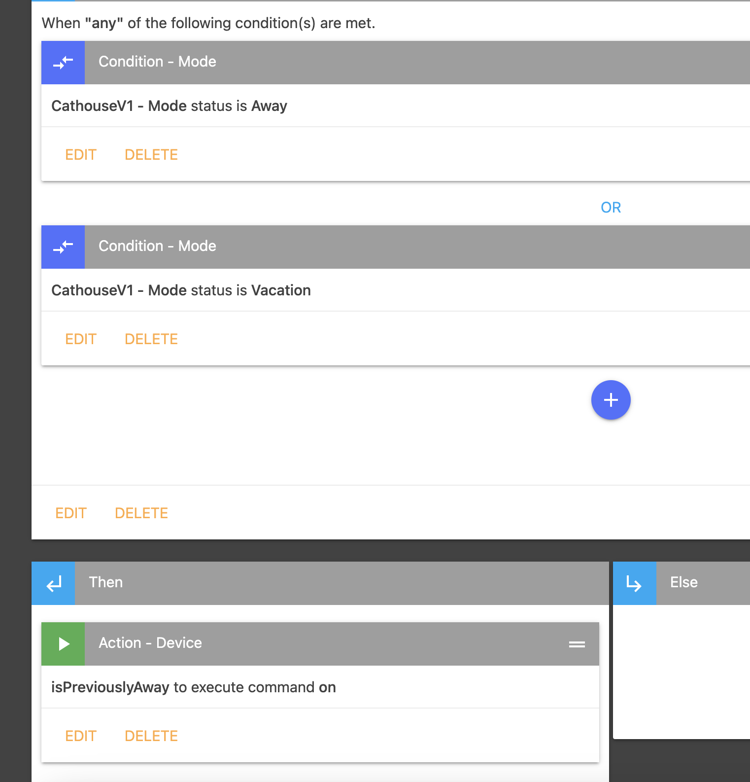 Rule engine: Location mode changes condition not executed - SharpTools.io (web) - SharpTools ...